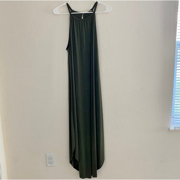 She La La | Dresses | She La La Solid Olive Green Sleeveless Maxi Dress ...